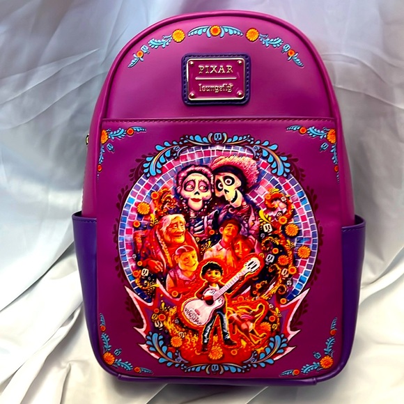 Loungefly | Bags | Loungefly Pixar Coco Family Mural Mini Backpack Nwt ...